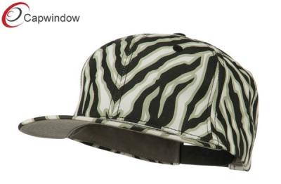 Cina Berretti da baseball solidi piani neri di Snapback della banda della zebra di Bill con cotone in vendita
