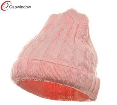 Cina Cappelli rosa di inverno del Beanie dello sci del tornado, cappello acrilico puro del Beanie delle donne in vendita