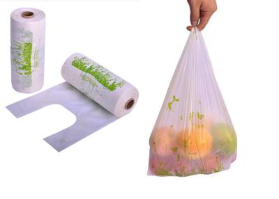 Cina Sacchetti della spesa biodegradabili della maglietta giro collo dei sacchi concimabili della maglietta sulle borse di trasportatore rispettose dell'ambiente della maglia di Rolls in vendita