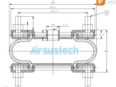 Chine Contitech FS 76-7 DS Assemblage de ressort à air G1/2 Trou d'air à vendre