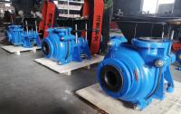 Quality Black Soft Rubber Lined Slurry Pumps with CV Motor on Top Belt Driven Blue Color for sale