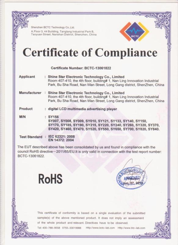 ROHS - Shenzhen Wang Xin Yuan Electronic Technology Co., Ltd.