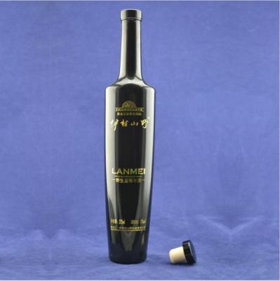 Cina Bottine di vino in vetro nero da 750 ml per vino/olio/whisky in imballaggio in cartone in vendita