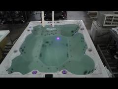 2 Lounge 2 Seat Massage Bathtub With Acrylic Shell In White Marble And Spa Capacity