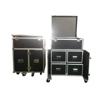 中国 Sale Black Drawer Aluminum Roof Truss Top Aluminum Tool Suitcase Flight Case With Drawers 販売のため