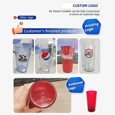 Chine 8 oz Custom Tumbler Cup Logo Ambre Verres à boire de l'eau Tumbler plastique Tumbler tasse à boisson à vendre