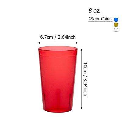 Chine 8 oz Custom Tumbler Cup Logo Ambre Verres à boire de l'eau Tumbler plastique Tumbler tasse à boisson à vendre