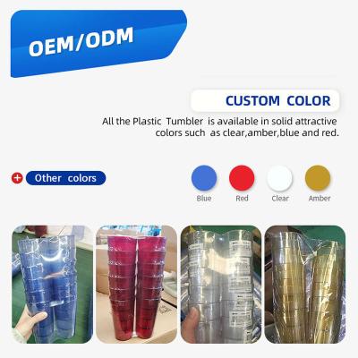 Chine 8 oz Custom Tumbler Cup Logo Ambre Verres à boire de l'eau Tumbler plastique Tumbler tasse à boisson à vendre