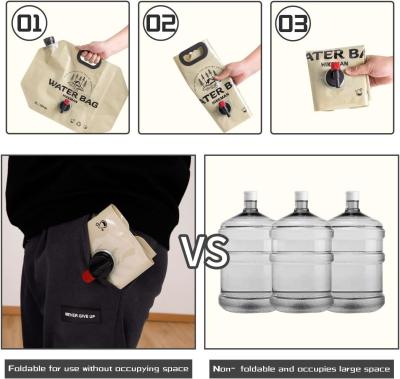Chine Porteur de stockage d'eau pliable - récipient portable de 1,9 gallon avec éternuement, sac d'eau de camping pour la randonnée en plein air à vendre