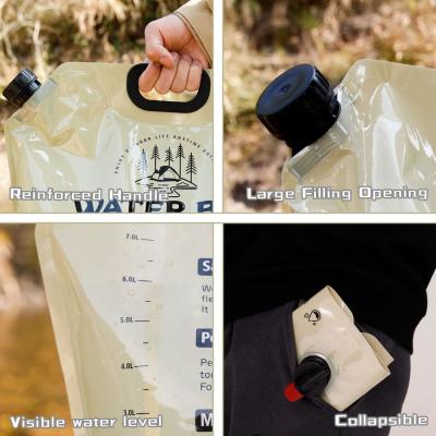 Chine Porteur de stockage d'eau pliable - récipient portable de 1,9 gallon avec éternuement, sac d'eau de camping pour la randonnée en plein air à vendre