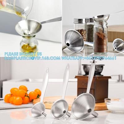 Chine Funnels For Filling Bottles, 3 Pcs Stainless Steel Kitchen Funnel Set With Long Handle, Food Grade Mini Metal Funnel à vendre