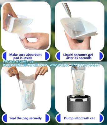 Chine Urine Bags, Pack Camping Pee Bags, Disposable Urinal Bag, Travel Urinal Bag, Toilet Traffic Jam Emergency Portable à vendre