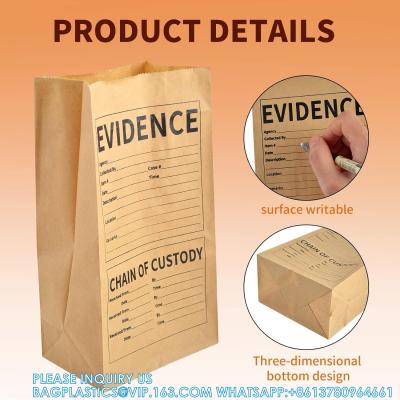 Chine Pack sacs de preuve de police en papier 9,45 * 5 * 3 pouces scène de crime sac de preuve en papier pour les reçus à vendre