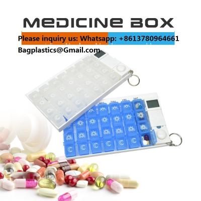 China 7 Day Medicine Pill Organizer, 4 Reminder Alarms, Loud Sound, 14 Large Compartments, Large Screen, Moisture-Proof, Travel Weekly/Daily Pill Box/Organizer/Case/Container/Dispenser, AM/PM 2 Times A Day for sale