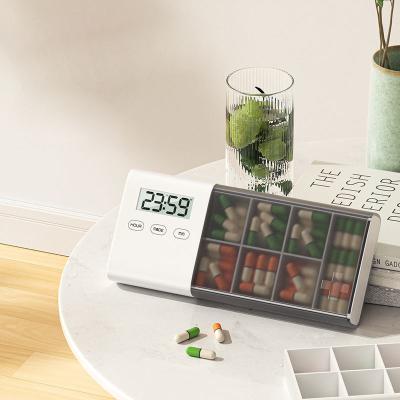 China 5-Alarm Pill Box Organizer With Clock Countdown Timer Light Up Take Medication Alarm Reminder Easy Open PP Plastic Pill Organizer 2 Times A Day Storage Cases Pp Pill Box For Efficient Pill Management for sale