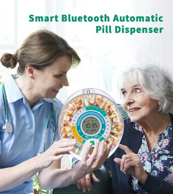 China Automatic Pill Dispenser With 28-Day Electronic Medication Organizer, 6 Dosage Templates, Easy-Read LCD Display, Sound & Light Alerts & Key For Prescriptions, Vitamins, Supplements & More for sale