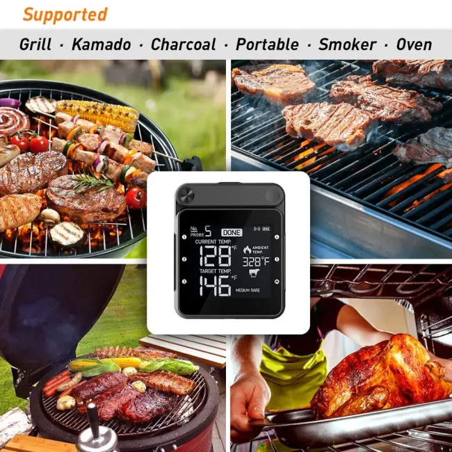 BBQ를 위한 USB 오븐 온도계와 디지털 와이파이 무선 BBQ 고기류 온도계