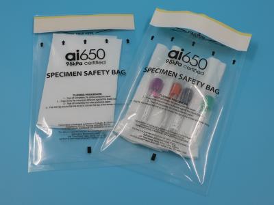 Chine Sacs de transport de spécimens de qualité médicale de 95 kPa à triple scellé, à l'épreuve des fuites 168 mm x 283 mm à vendre