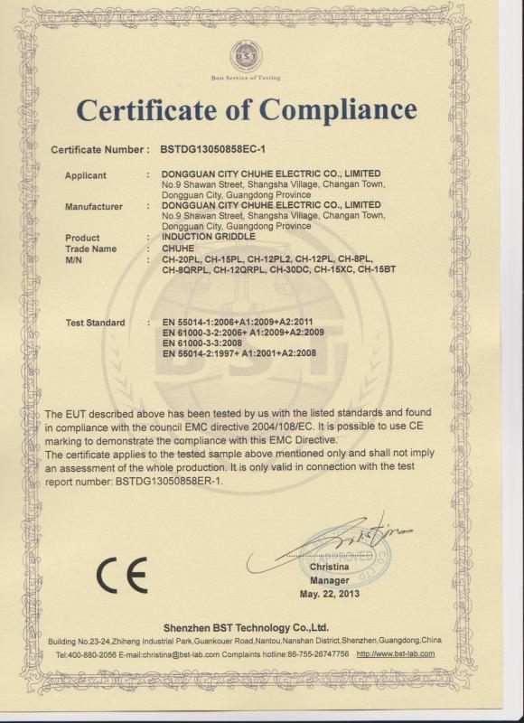 CE -EMC-1 - Dongguan City Chuhe Electric Co., Limited