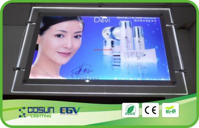 中国 表示を広告するための Edgelit の単一の味方された水晶細いライト ボックス 販売のため