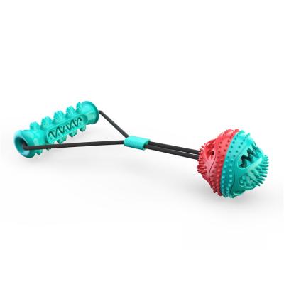 Cina Wholesale Rubber Indestructible Treat Dispensing Ball Interactive Pet Ball Chew Dog Toy in vendita