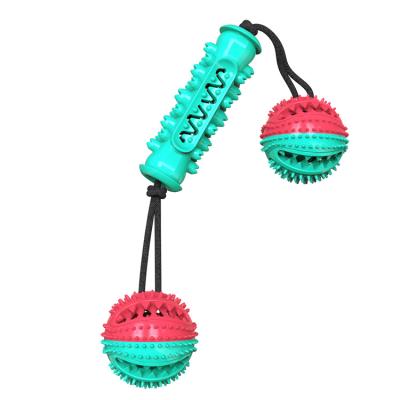 Cina New Type Top Sale Eco-friendly Dog Toothbrush Toy Stick Rope Pet Molar Bite Ball Toys in vendita