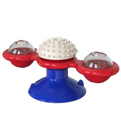 Cina 2021 Hot Seller Pet Cat Puzzle Interaction With Spinning Turning Windmill Cat Toy in vendita