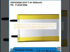 재충전 가능한 리?? 이온 배터리 팩 GSP636096-2S1P 7.4V 및 5000mAh 전원 은행용 야외 전자 장치 손전등 조명 소형 전자 장비