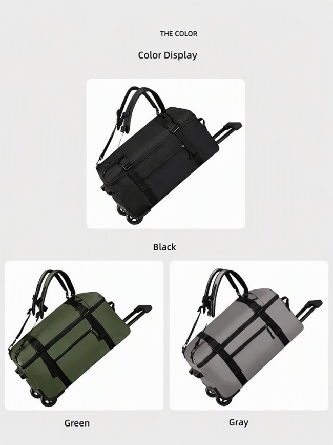 Gray, black and green color options
