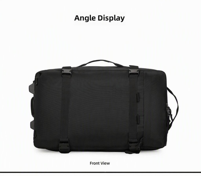 Wheeled backpack duffel shown from the front