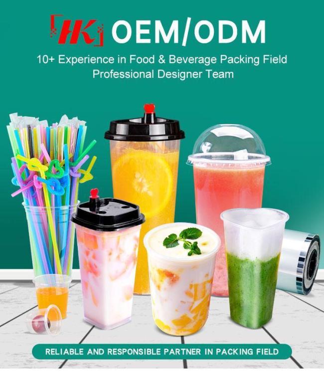 China Manufacturer Custom Printing Logo Cup Juice Clear Cold Drink Disposable Plastic Cups