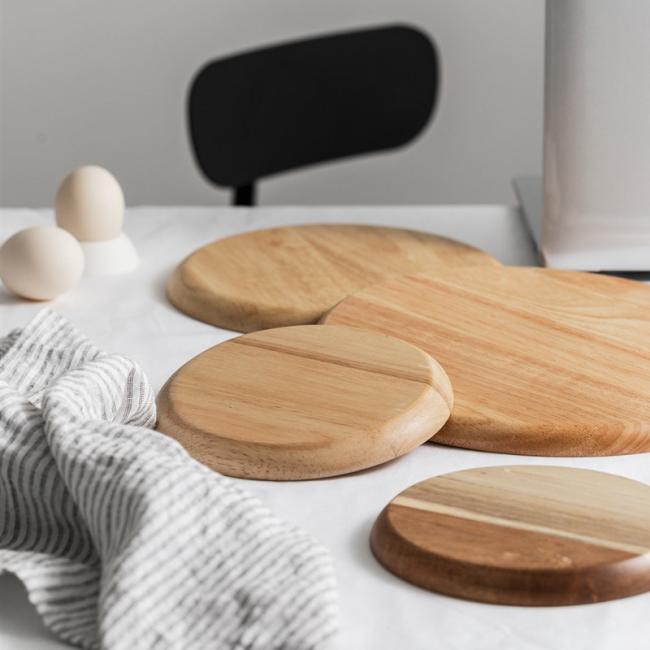 Wooden Round Plate Food Wooden Tray Steak Dinner Plate