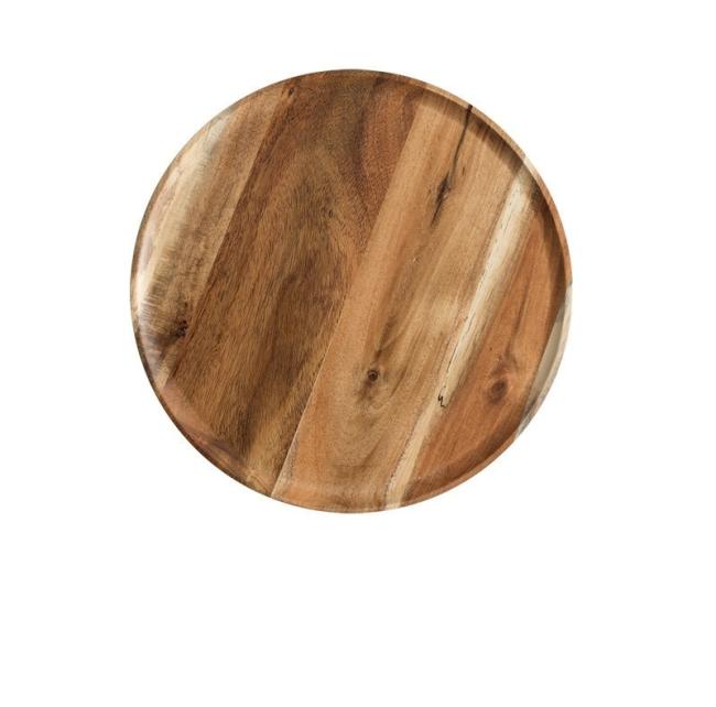 Wooden Round Plate Food Wooden Tray Steak Dinner Plate