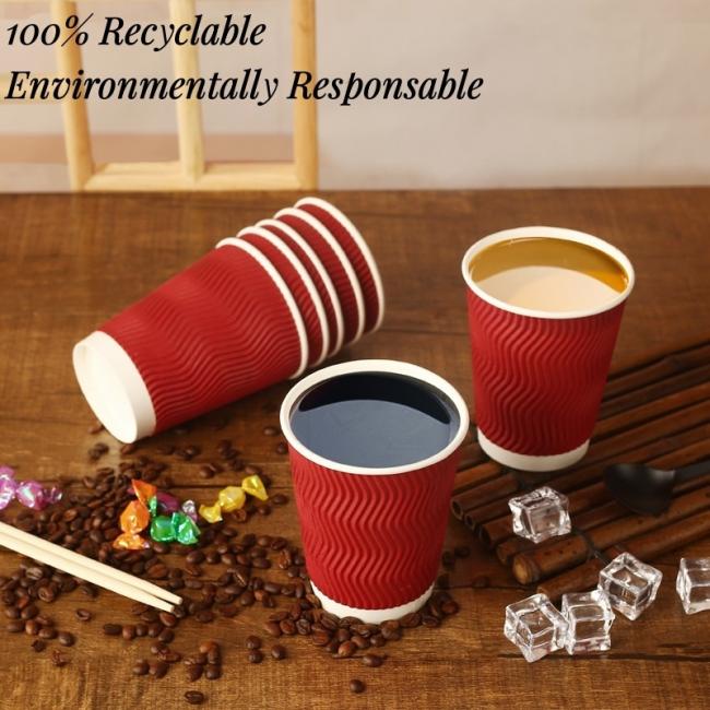 Hot Sale Disposable Ripple Wall Paper Coffee Cups Portable and Disposable Cup