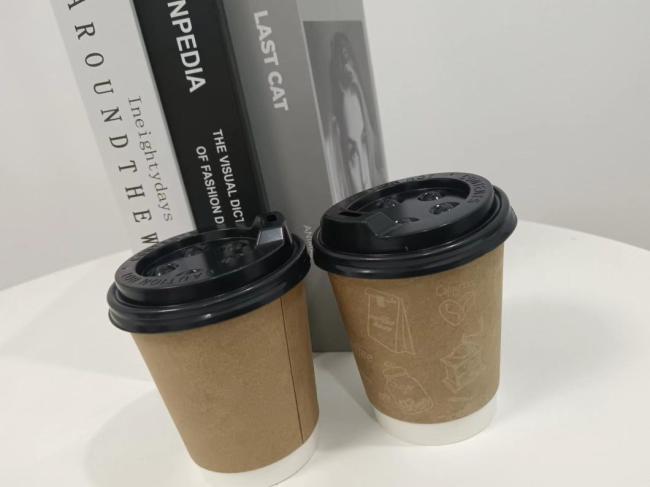 Disposable Coffee Cup Double-Layer Paper Cup with Lid