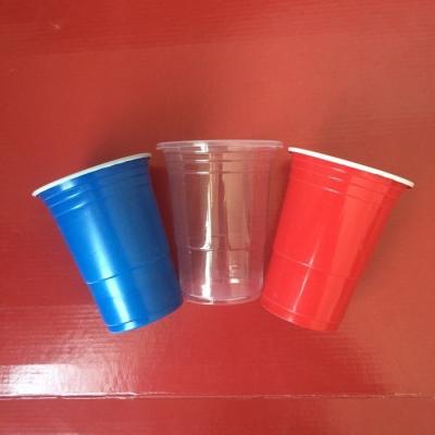 중국 냉장고 20oz 다채로운 색상 사용자 지정 로고 PP 뚜?? 이 없는 일회용 플라스틱 컵 판매용