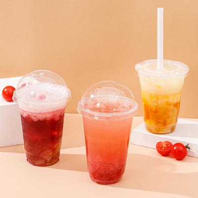 중국 10oz / 14oz / 16oz / 20oz / 24oz / 40oz 핫 컵 일회용 분해 가능한 애완 동물 플라스틱 음료 판매용