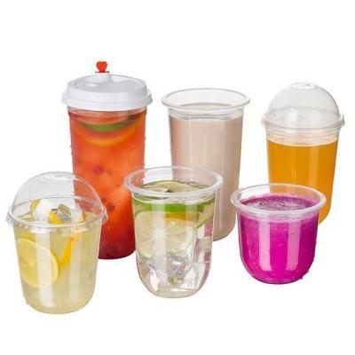 중국 32oz 16oz 뚜?? 이 있는 거품 차 컵 사용자 지정 일회용 PP 맑은 플라스틱 음료컵 판매용