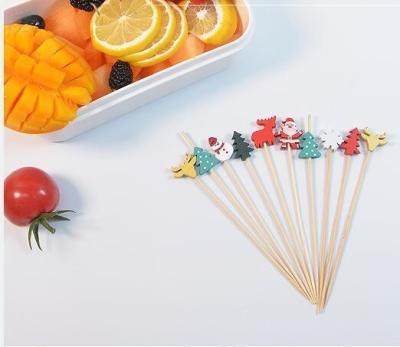중국 크리에이티브 디자인 환경 친화적 인 과일 스티커를위한 다채로운 일회용 대나무 스키버 판매용