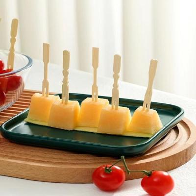 중국 환경 친화적 일회용 대나무 식기 9cm 포크 과일 샐러드 맞춤형 및 내구성 판매용