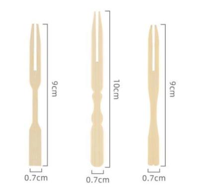 중국 환경 친화적 일회용 대나무 식기 9cm 포크 과일 샐러드 맞춤형 및 내구성 판매용