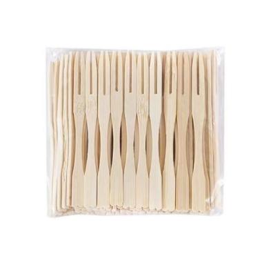 중국 환경 친화적 일회용 대나무 식기 9cm 포크 과일 샐러드 맞춤형 및 내구성 판매용