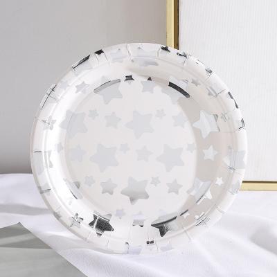 Chine Stampage à chaud en or Joyeux anniversaire Set de vaisselle jetable personnalisable et coloré à vendre
