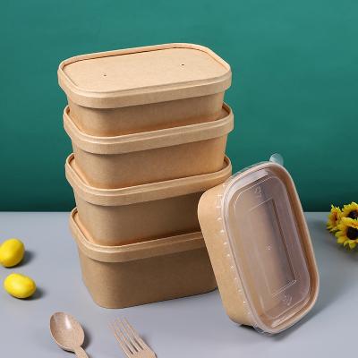 중국 초기 결제 맞춤형 요청 친환경 사각형 크래프트 종이 그릇 음식 컨테이너 판매용