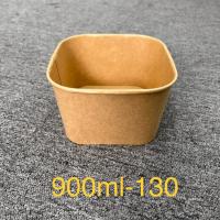 Quality Takeaway Burger Fries Disposable Bowl Different Size Kraft Paper Box with Plasticlid for sale