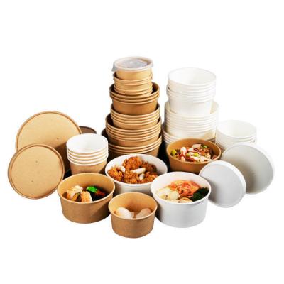 중국 편리 한 일회용 핫 수프 종이 음식 그릇 뚜?? 으로 환경 친화적 인 내구성 판매용