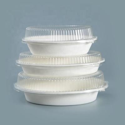 Chine Cuvette de salade de soupe de pâte de bagasse écologique avec couvercle de différentes tailles et options de couvercle à vendre