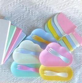 Chine Couverts de gâteau en plastique Costume avec couteau et fourchette Ensemble de colis Poids brut 5.000 kg à vendre