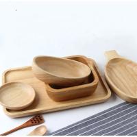 Quality Can Printed Bamboo Wooden Food Serving Tray with Handle for Home Living Room and Kitchen Low MOQ for sale