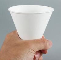Quality PE Filmed Disposable Paper Cone Cup White Conical Cup for Airport Hotel Super Market for sale